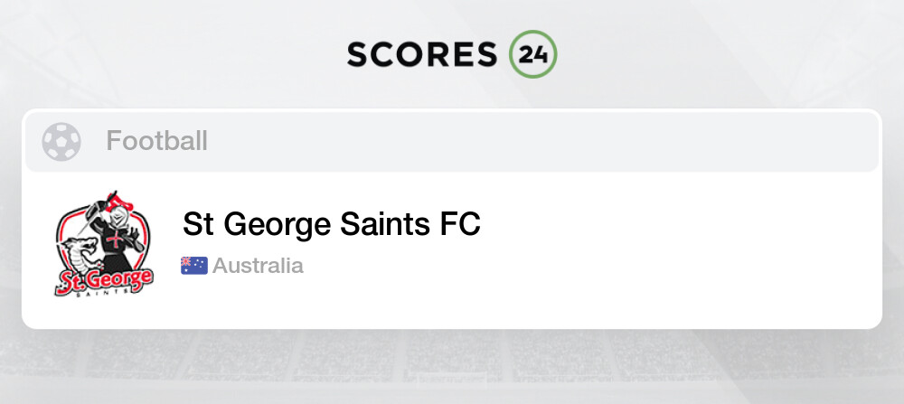 St George Saints FC Fixtures, Schedule and Live Results - Soccer, Australia
