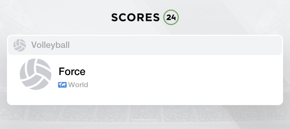 Force Fixtures, Schedule and Live Results Volleyball World